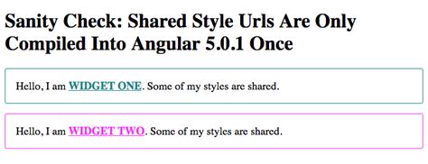 Sanity Check Shared Style Urls Are Only Compiled Into Angular 501 Once