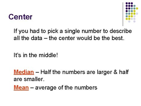 Displaying Data With Graphs Dot Plot Stemplot Describing