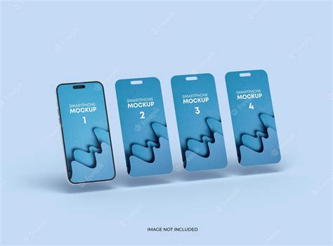 premium psd phone 14 pro mockup and some separated screens floating