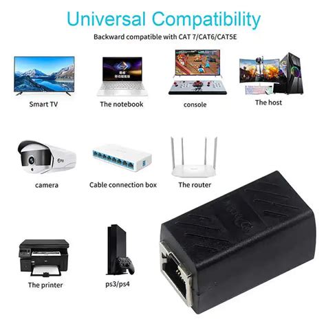 Rj45 Network Adapter Rj45 1 Female To 1 Female Port Cat 5 Cat 6 Lan Ethernet Socket Connector