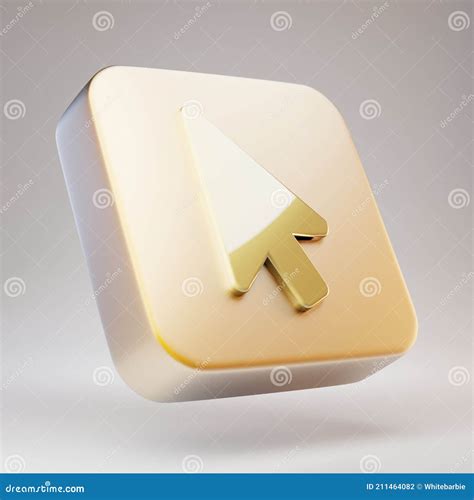Mouse Pointer Icon Golden Mouse Pointer Symbol On Matte Gold Plate Stock Illustration