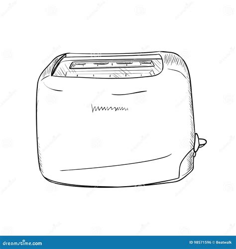 Vector Sketch Of Toaster Stock Vector Illustration Of Isolated