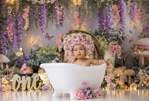 Pixie Realm Cake Smash First Birthday Photo Backdrop Hsd Photography