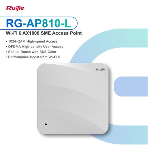 Ruijie Rg Ap810 L Wi Fi 6 Ax1800 Sme Access Point Ruijie Networks By