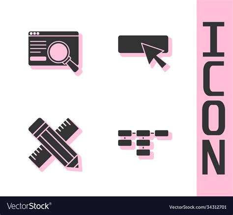 Set Site Map Ui Or Ux Design Crossed Ruler Vector Image