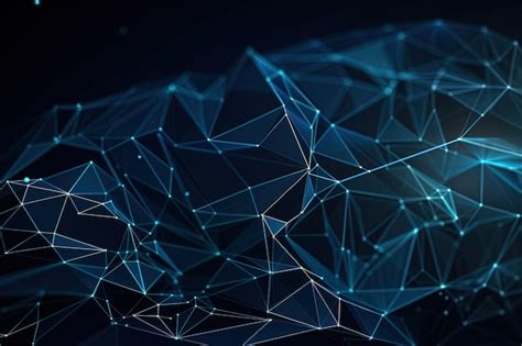 Premium Ai Image A Blue Abstract Background With Lines And Dots Generative Ai