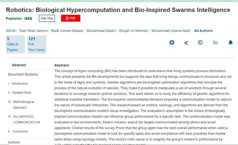 Robotics Biological Hypercomputation And Bio Inspired Swarms Intelligence