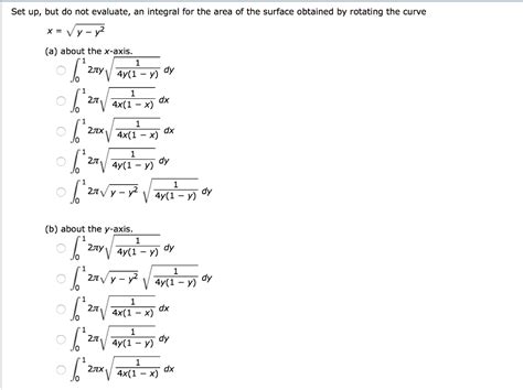 Solved Set Up But Do Not Evaluate An Integral For The Area Chegg Com