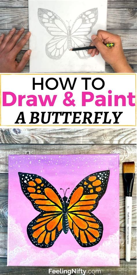 Easy Butterfly Painting On Canvas Easy Butterfly Art How To Draw And