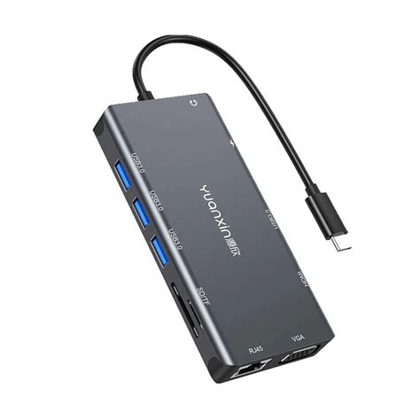 Yuanxin X Type C Male To Hdmi Vga Lan Tri Usb Mm Tf Sd Pd
