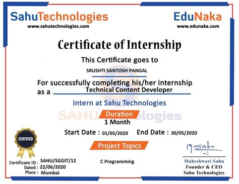 Srushti Pangal On Linkedin I Am So Glad To Share That I Have Completed My Internship As Technical