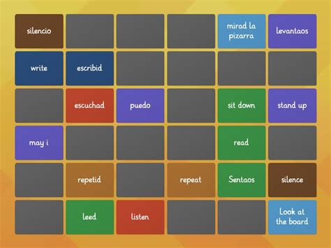Classroom Instructions Matching Pairs