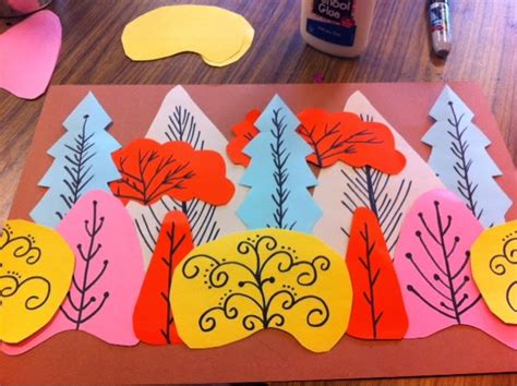 The Lost Sock Construction Paper Trees