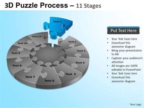PowerPoint Themes Business Puzzle Segment Pie Chart Ppt Backgrounds