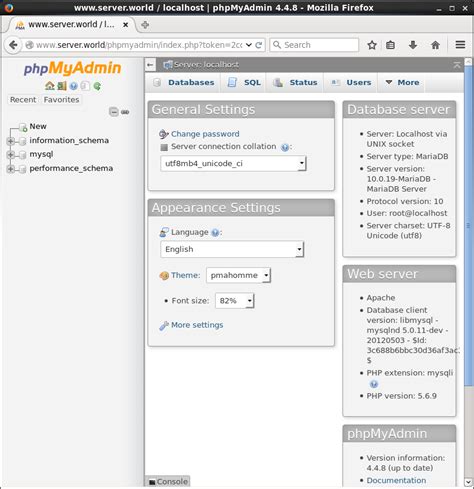 Fedora 22 Mariadb Install Phpmyadmin Server World