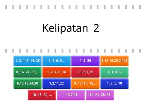 Kelipatan And Faktor Bilangan Find The Match