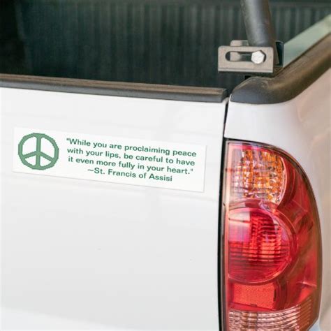 St Francis Of Assisi Peace Quote Bumper Sticker Zazzle