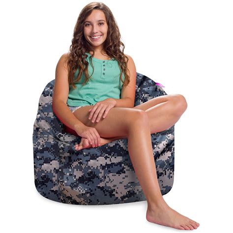 Posh Creations Structured Bean Bag Chair Sonoma Lounge Teens Nylon 2