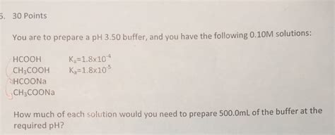 Solved This Is On How To Determine A Buffer Solution And How Chegg Com