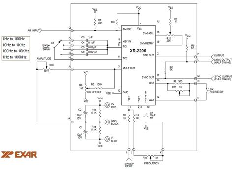 xr2206 function generator schematic wiring diagram