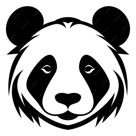 A Bold And Simple Black And White Illustration Of A Pandas Face Perfect For Branding Logos Or