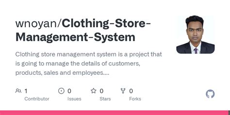 GitHub Wnoyan Clothing Store Management System Clothing Store
