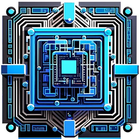 Premium Vector Square Frame Blue Circuit Board Cyber Circuit Digital