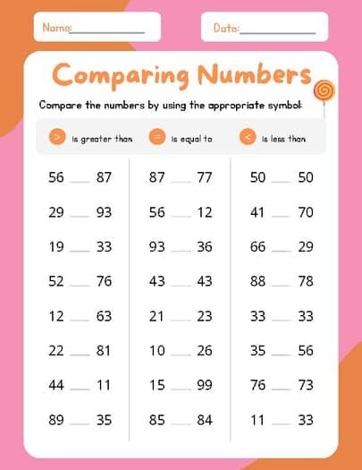 Comparing Multi Digit Numbers 4 Nbt A 2 Answer Keys Included
