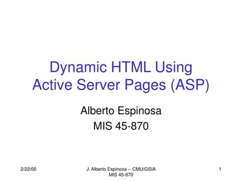 ppt dynamic html using active server pages asp powerpoint presentation id 178560