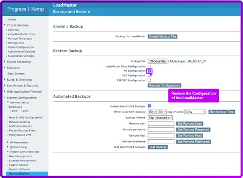 how to backup and restore your kemp loadmaster loadbalancer