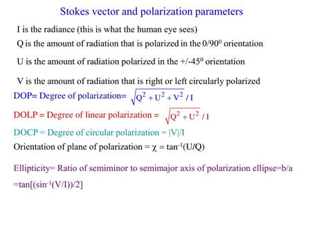 Ppt Stokes Vector Mueller Matrix Radiative Transfer In An Atmosphere