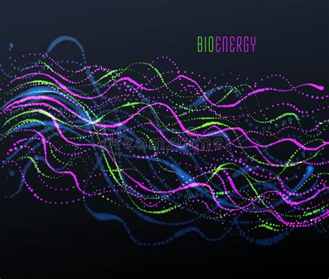 Dotted Particle Array Flowing Vector Abstract Background Life Forms