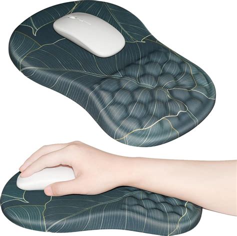 Jikiou Ergonomic Mouse Pad Wrist Support With Massage Design Memory Foam Wrist Rest