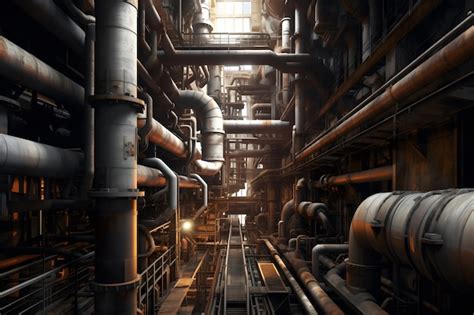 premium ai image a large industrial complex with pipelines and machines generative ai