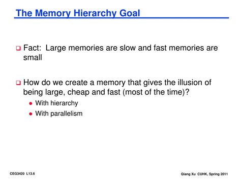 Ppt Ceng 3420 Computer Design Spring 2011 Lecture 13 Memory