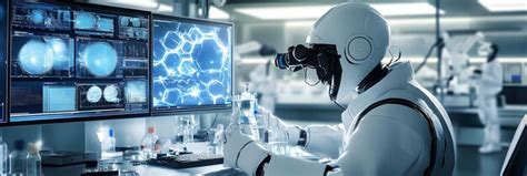 Robot Conducting Experiments In Laboratory Premium Ai Generated Image