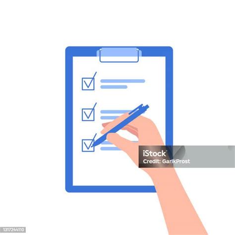 펜이 있는 손은 종이 패드 벡터 일러스트레이션의 상자를 선택합니다 개념에 대한 스톡 벡터 아트 및 기타 이미지 개념 개념과 주제 공란 Istock