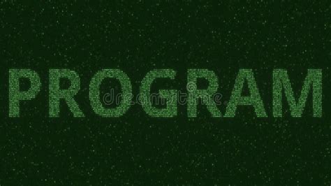 program text made with many symbols on computer screen 3d animation