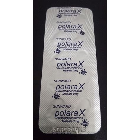 Polarax Tablet Dexchlorpheniramine Maleate 2mg 10pcs Ubat Anti Alahan