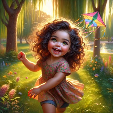 Adorable Girl Playing In The Park Ai Art Generator Easy Peasyai