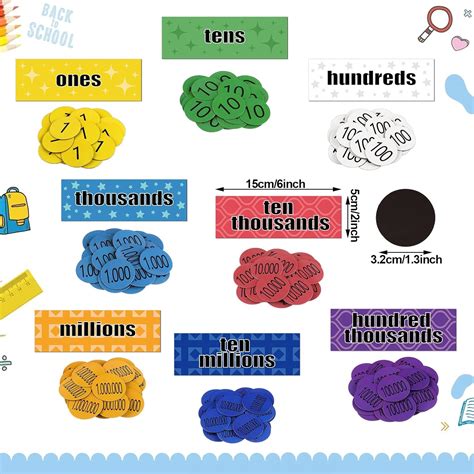 208 pcs magnet math place value disks base ten blocks classroom set