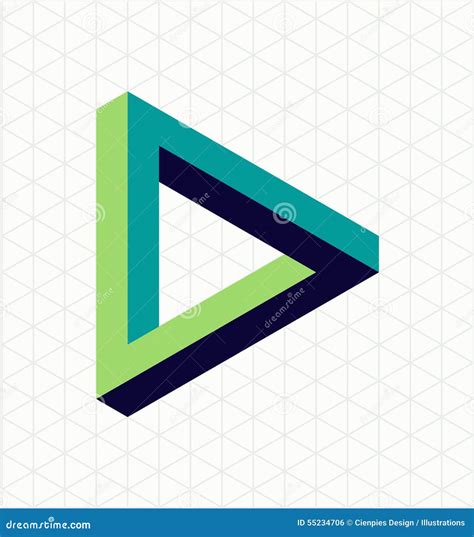 Abstract Impossible Triangle Sign Shape Stock Vector Illustration Of