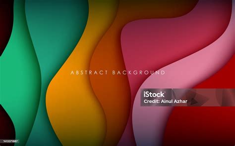 Multi Colored Abstract Soft Colorful Wavy Papercut Overlap Layers Background Eps10 Vector Stock