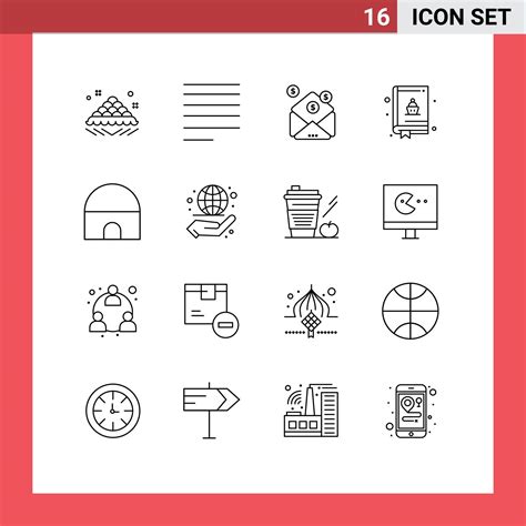 Set Of 16 Vector Outlines On Grid For Islamic Building Building