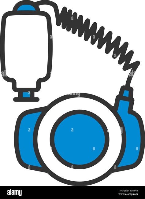 Icon Of Portable Circle Macro Flash Editable Bold Outline With Color Fill Design Vector