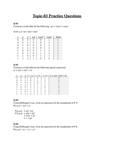 Topic 03 Answers Computer Organisation And Architecture Topic 03 Practice Questions Q