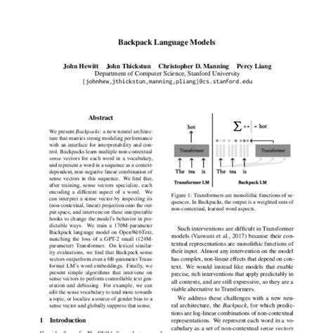 Backpack Language Models Acl Anthology