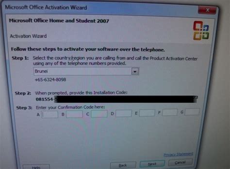 Untitled — Microsoft Office 2007 Confirmation Code Step 3