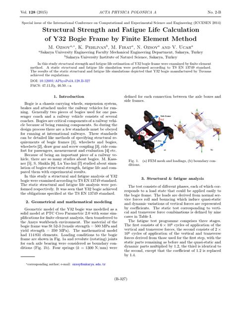 Structural Strength And Fatique File Calculation Of Y32 Bogie Frame By Fem Pdf Strength Of