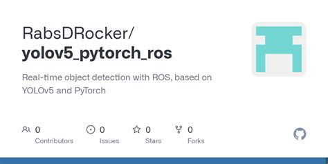 GitHub RabsDRocker Yolov5 Pytorch Ros Real Time Object Detection